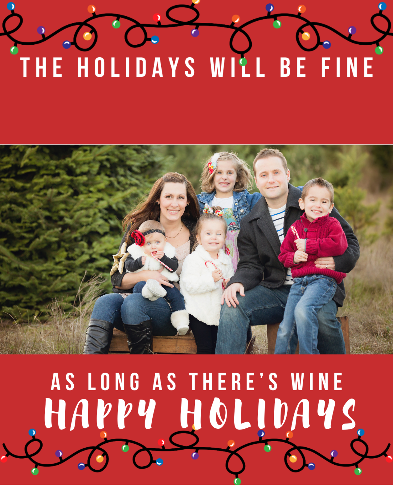 Funny Holiday Custom Photo Label - Old York Cellars Winery & Vineyard
