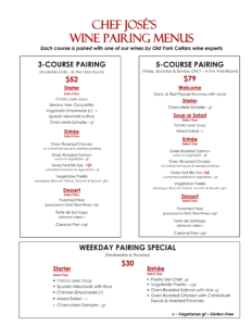 Winery Food Menu
