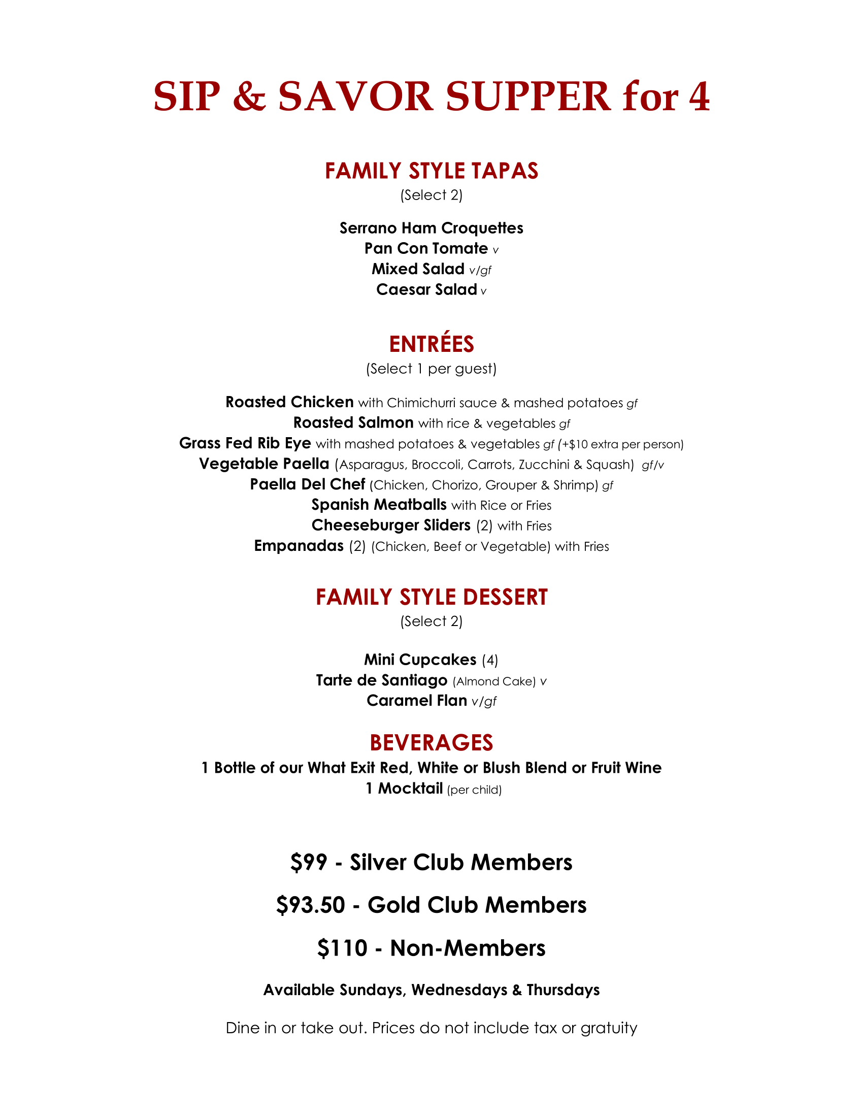 Sip & Savor Supper for 4 - Old York Cellars Winery & Vineyard