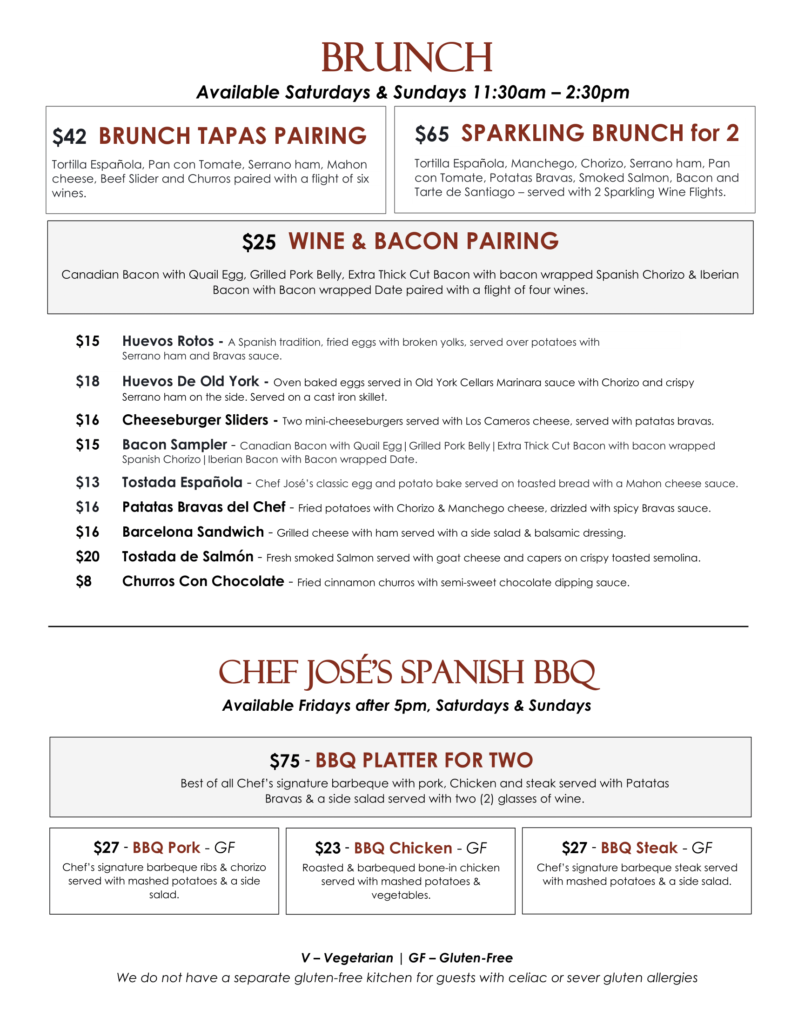 FULL WINERY MENU - Old York Cellars Winery & Vineyard